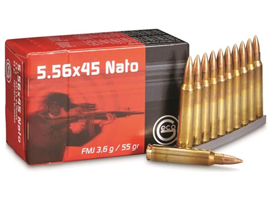 Geco 5.56x45mm NATO Ammo 55 Grain Full Metal Jacket Box of 50