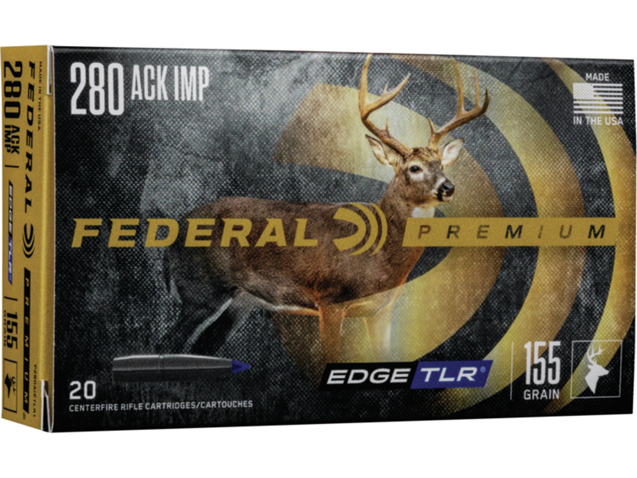 Federal Premium 280 Ackley Improved Ammo 155 Grain Federal Edge TLR