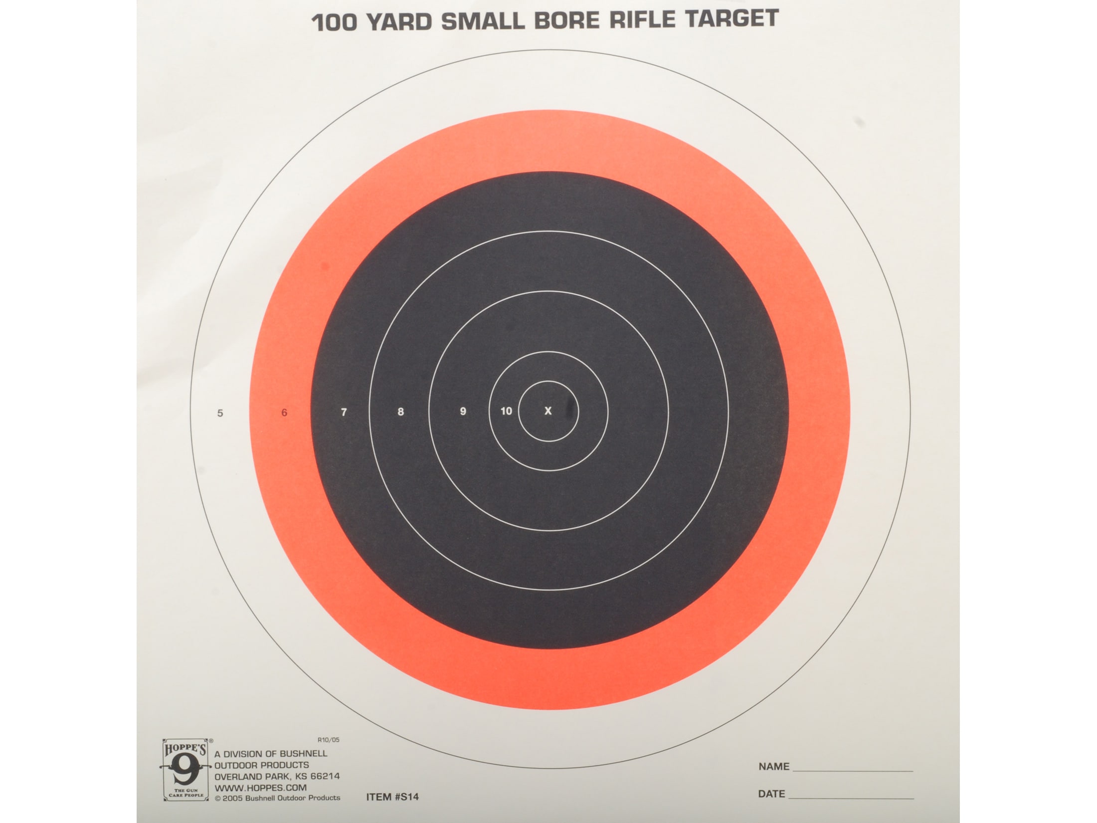 Hoppe's Single Bull Target 100 Yard Small Bore 20PK
