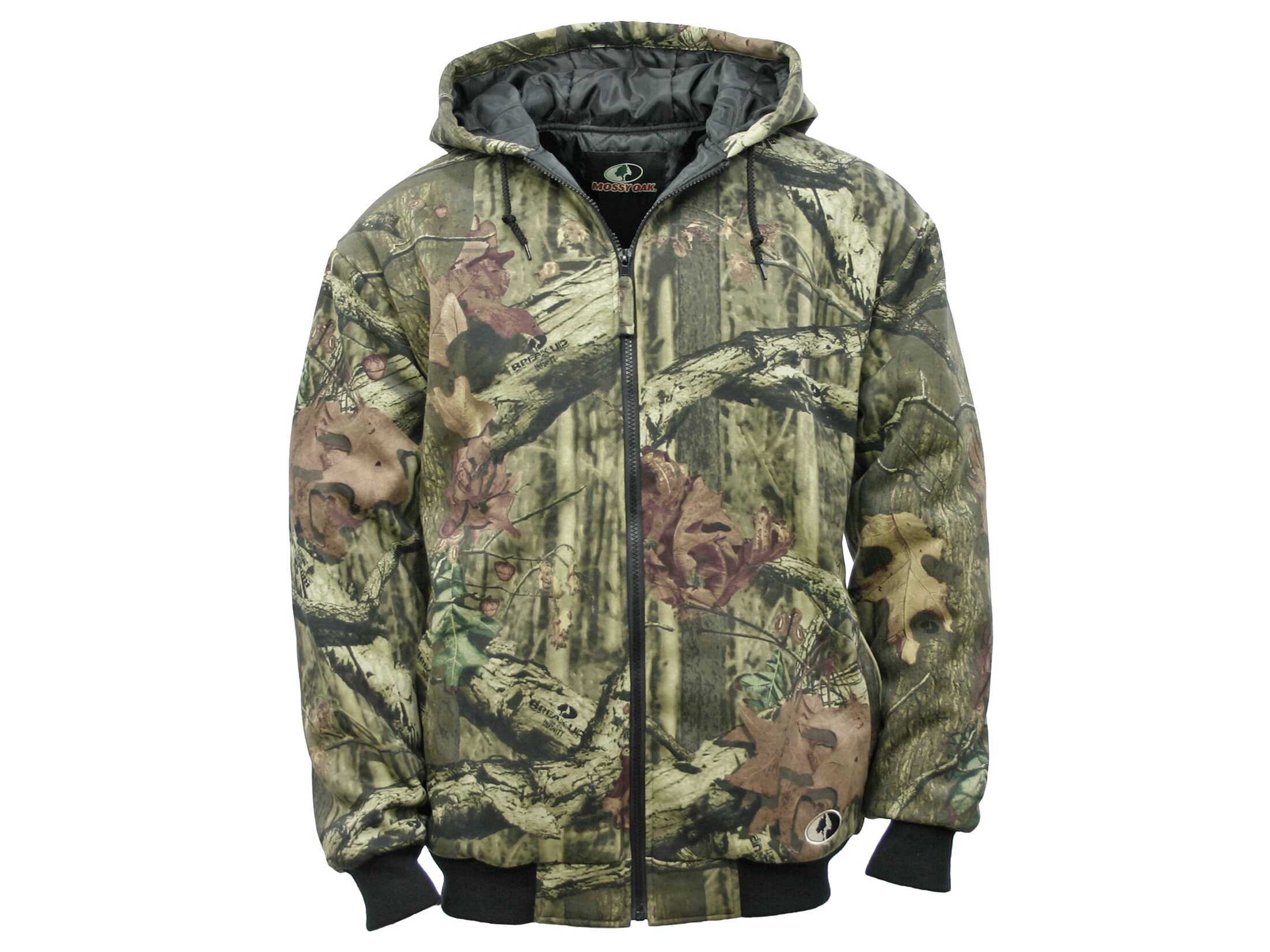 Mossy Oak Men's Insulated Quilted Fleece Jacket Cotton Polyester Blend