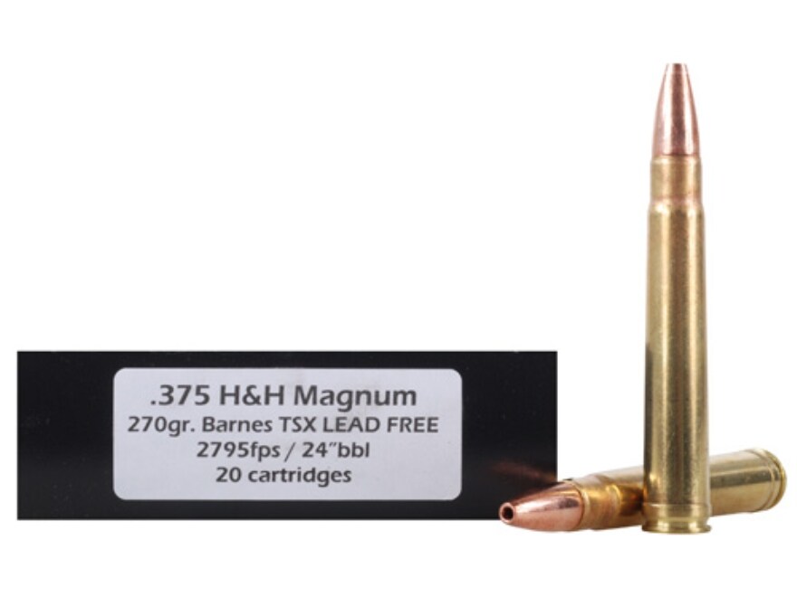 DoubleTap 375 H&H Mag Ammo 270 Grain Barnes Triple-Shock X Solid