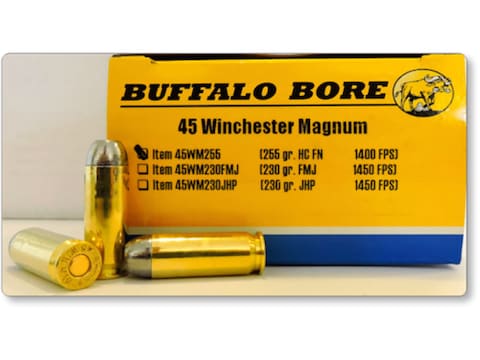 Buffalo Bore Ammo 45 Winchester Mag 255 Grain Hard Cast Lead Flat Nose
