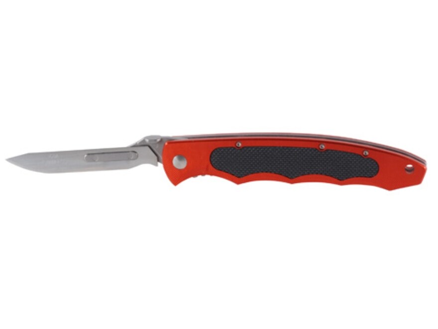 Havalon Piranta Torch Folding Skinning Knife Aluminum Handle Brick Red