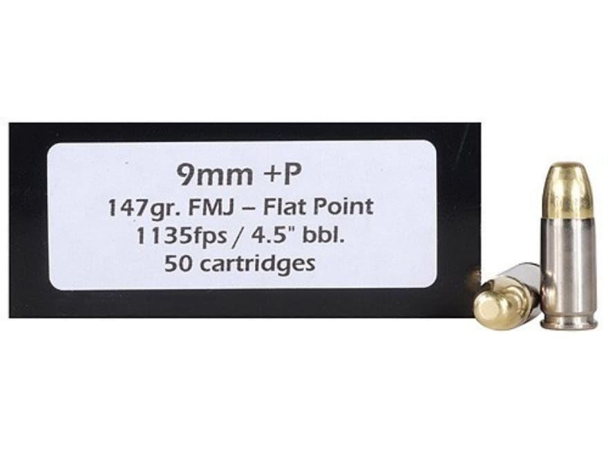 DoubleTap 9mm Luger +P Ammo 147 Grain Full Metal Jacket Box of 50