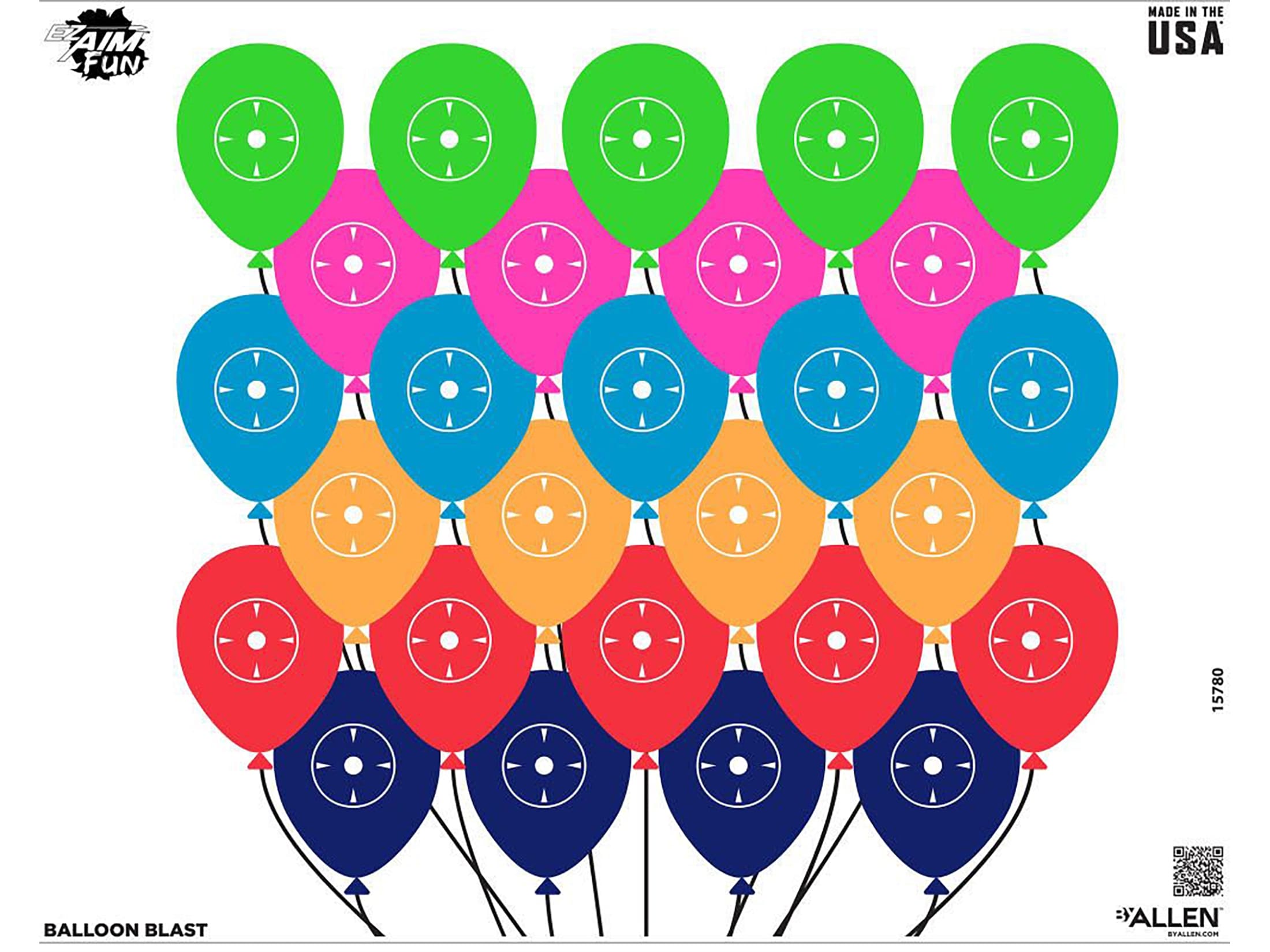 Allen EZ Aim Fun Balloon Blast Paper Target 4PK