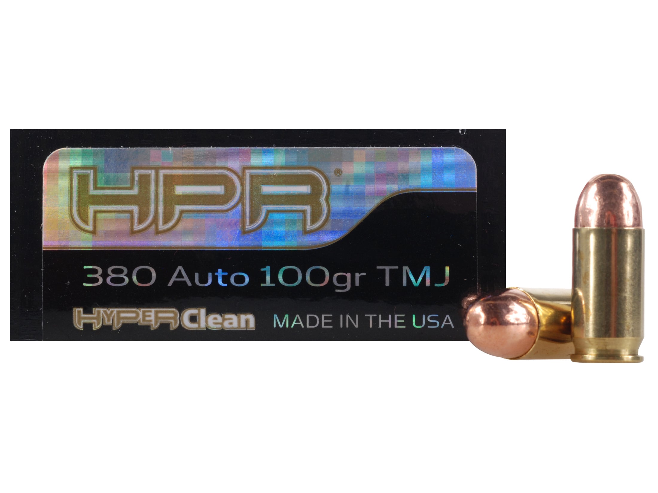 HPR Ammo HyperClean 380 ACP Ammo 100 Grain Full Metal Jacket Box of 50
