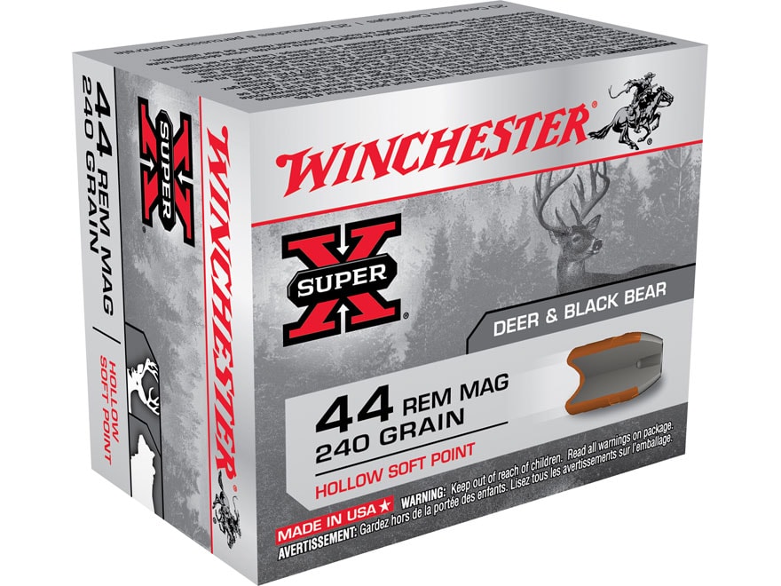 Winchester Super X 44 Remington Mag Ammo 240 Grain Semi-Jacket Hollow