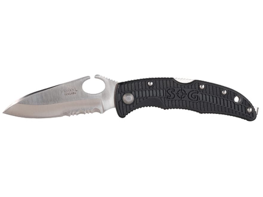SOG SOGzilla Small Folding Pocket Knife 3.25 Serrated Drop Point