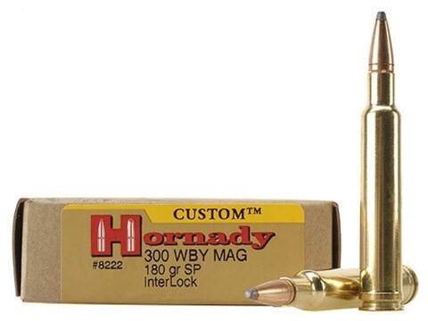 Hornady Custom Ammo 300 Weatherby Mag 180 Grain InterLock Spire Point