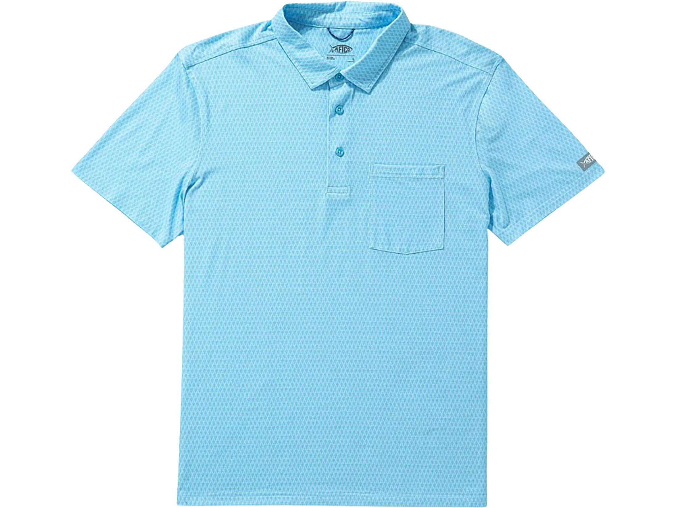 AFTCO Men's Qualifier Short Sleeve Polo Fathom Large