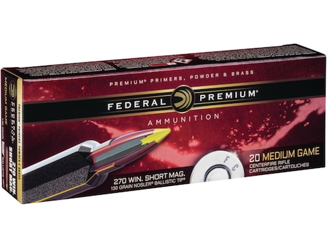 Federal Premium Ammo 270 Winchester Short Mag (WSM) 130 Grain Nosler