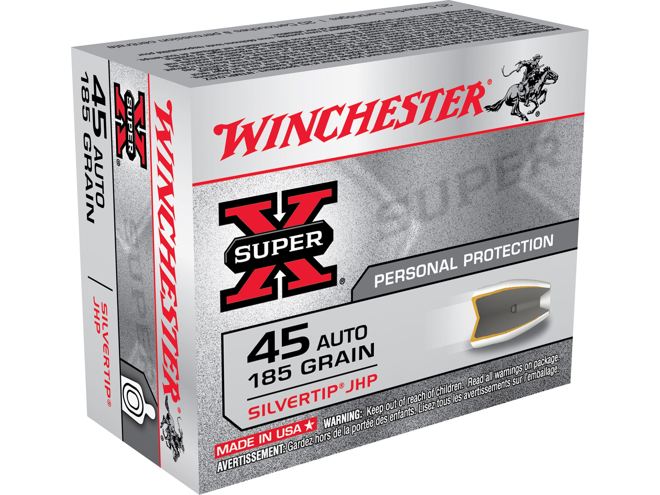 Winchester Super X 45 ACP Ammo 185 Grain Winchester Silvertip Jacketed