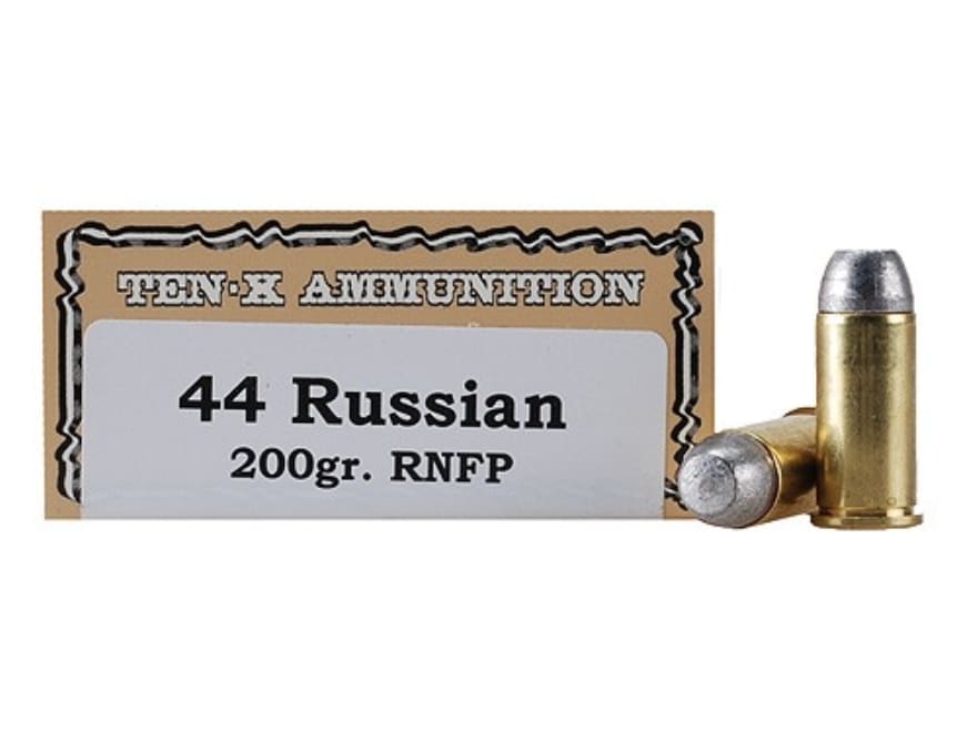 Ten-X Cowboy 44 Russian Ammo 200 Grain Flat Nose Box of 50