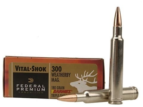 Federal Premium Vital-Shok Ammo 300 Weatherby Mag 180 Grain Barnes TSX