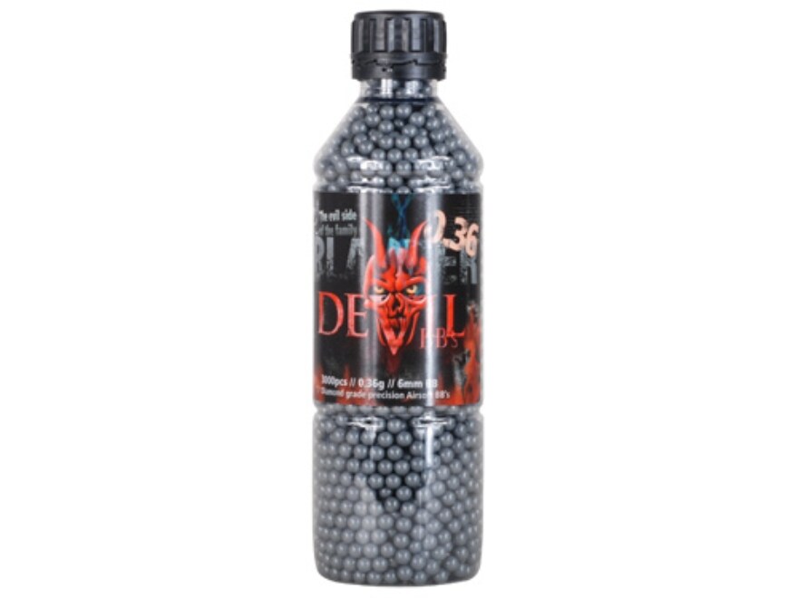 Blaster Devil Airsoft BBs 6mm .36 Gram Black Bottle of 3000