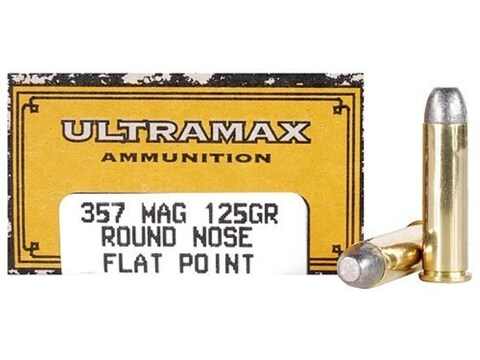 Ultramax Cowboy Action Ammo 357 Mag 125 Grain Lead Flat Nose Box of 50
