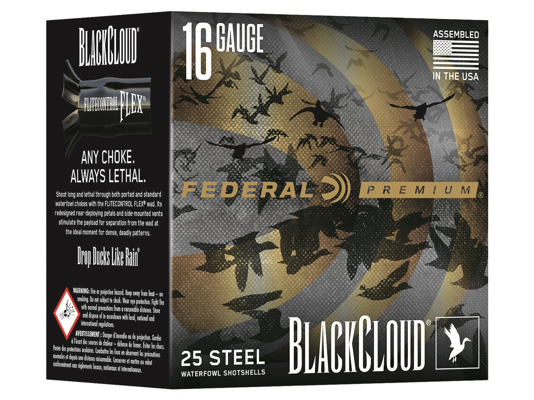 Federal Premium Black Cloud Waterfowl 16 Ga Ammo 2-3/4 #4 Steel Shot