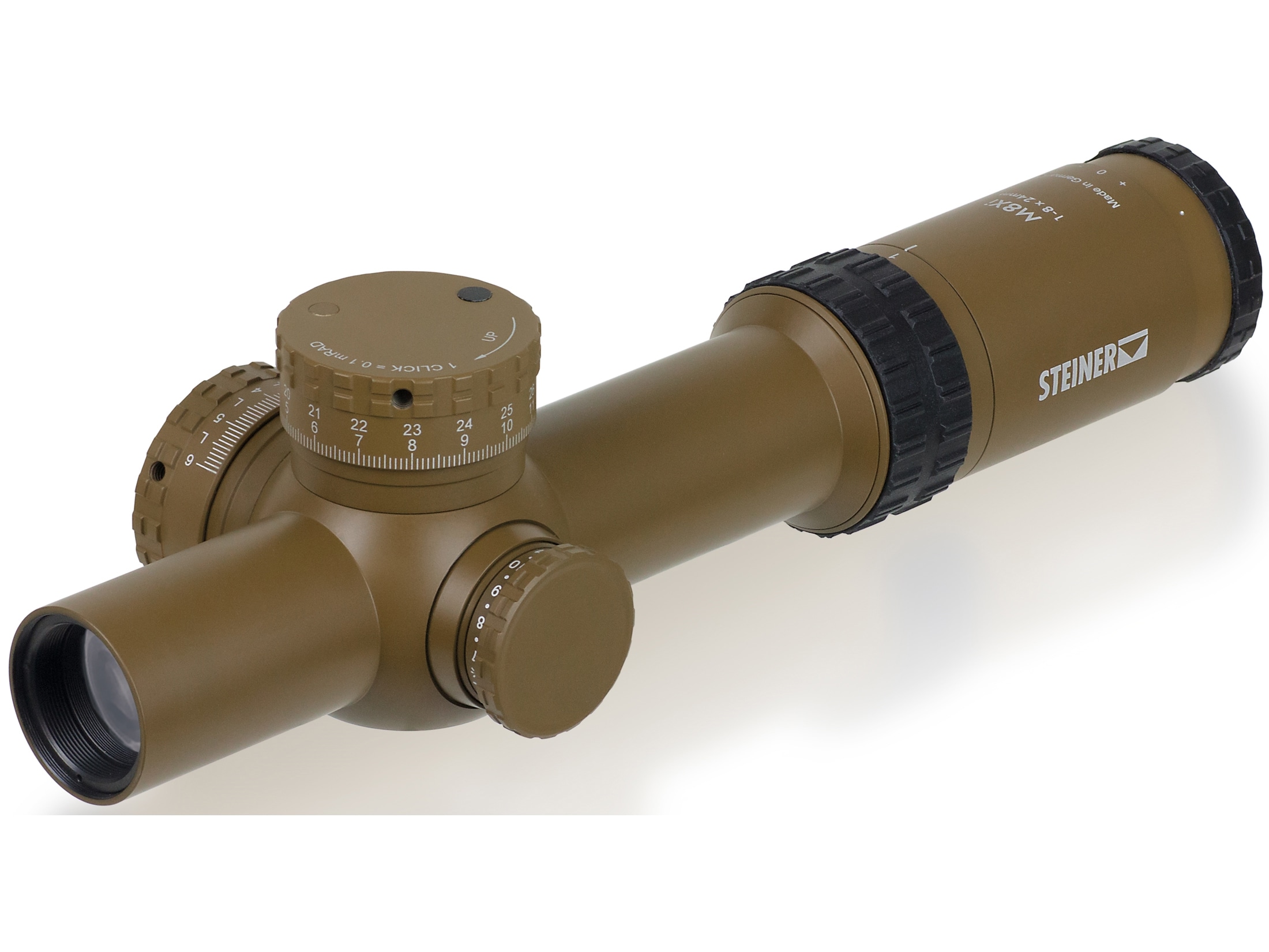 Steiner M8Xi IFS Rifle Scope 1-8x 24mm Illuminated DMR Reticle Coyote