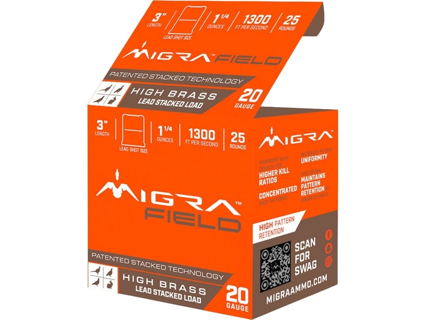 Migra Migra Field 20 Ga Ammo 3 #4 #6 Lead Shot 1-1/4oz Box of 25