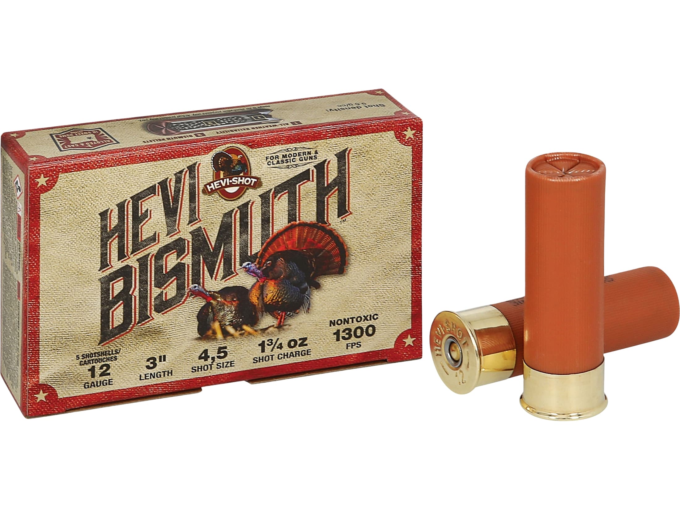 Hevi-Shot Hevi-Bismuth Turkey 12 Ga Ammo 3 #4 #5 Bismuth Shot 1-3/4oz