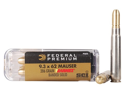 Federal Premium Safari Ammo 9.3x62mm Mauser 286 Grain Barnes Banded