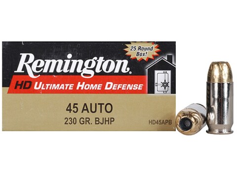 Remington Ultimate Home Defense Ammo 45 ACP 230 Grain Brass Jacketed