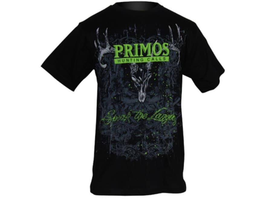 Primos Men's AOP Deer T-Shirt Short Sleeve Cotton Black Green Large