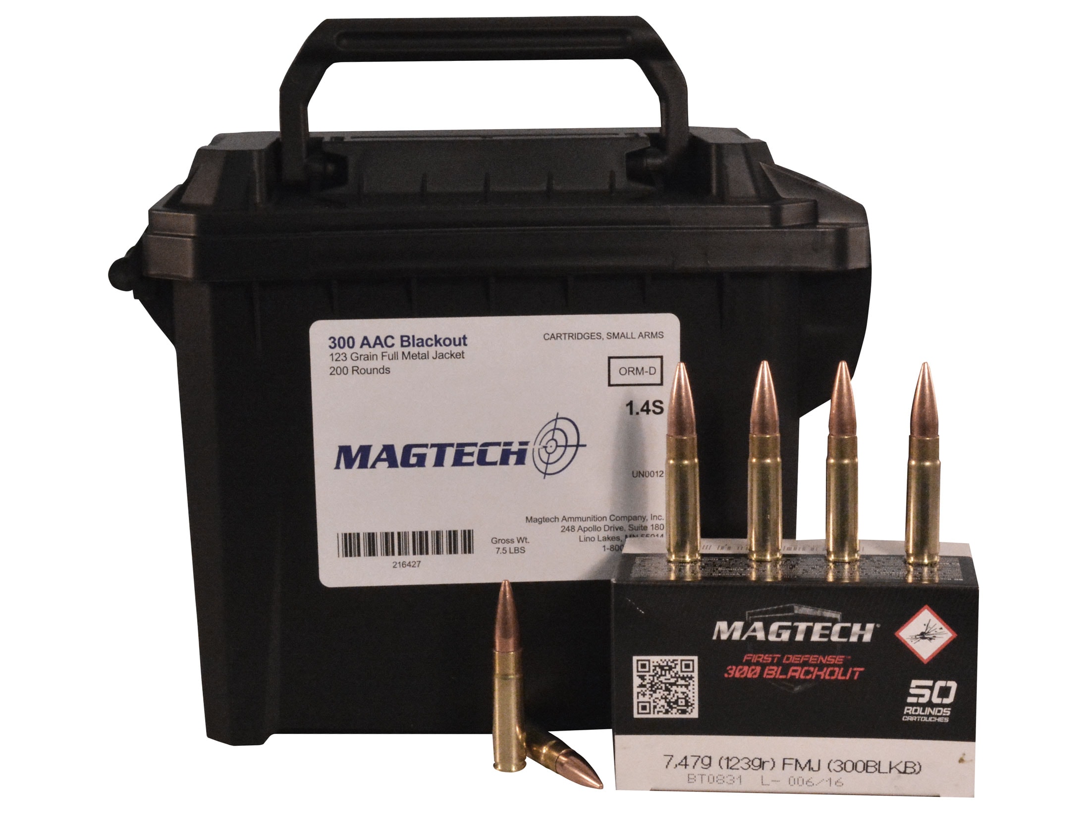 Magtech First Defense Tactical 300 Blackout Ammo 123 Grain Full Metal
