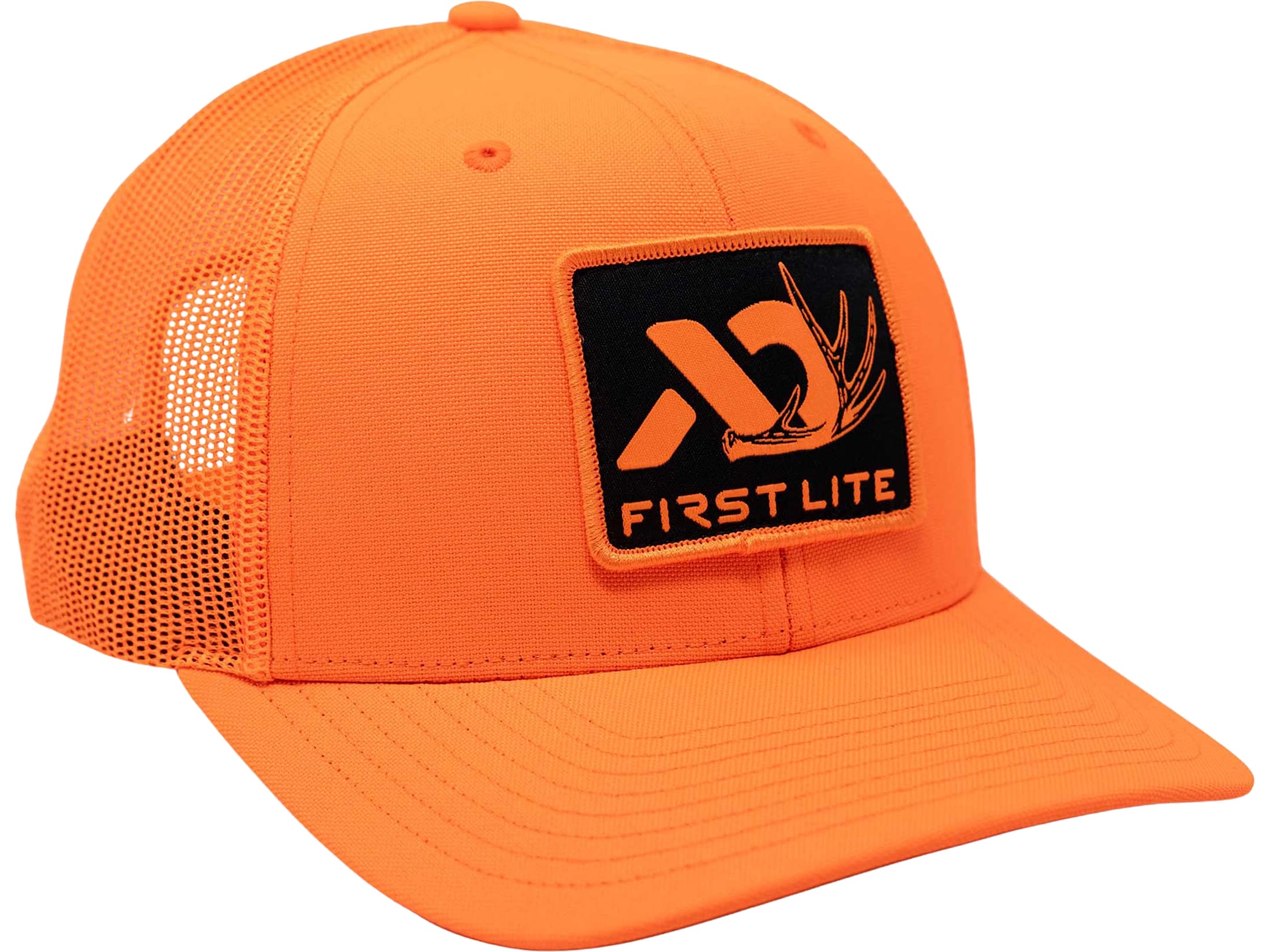 First Lite Men's Whitetail Patch Trucker Hat Blaze Orange One Size