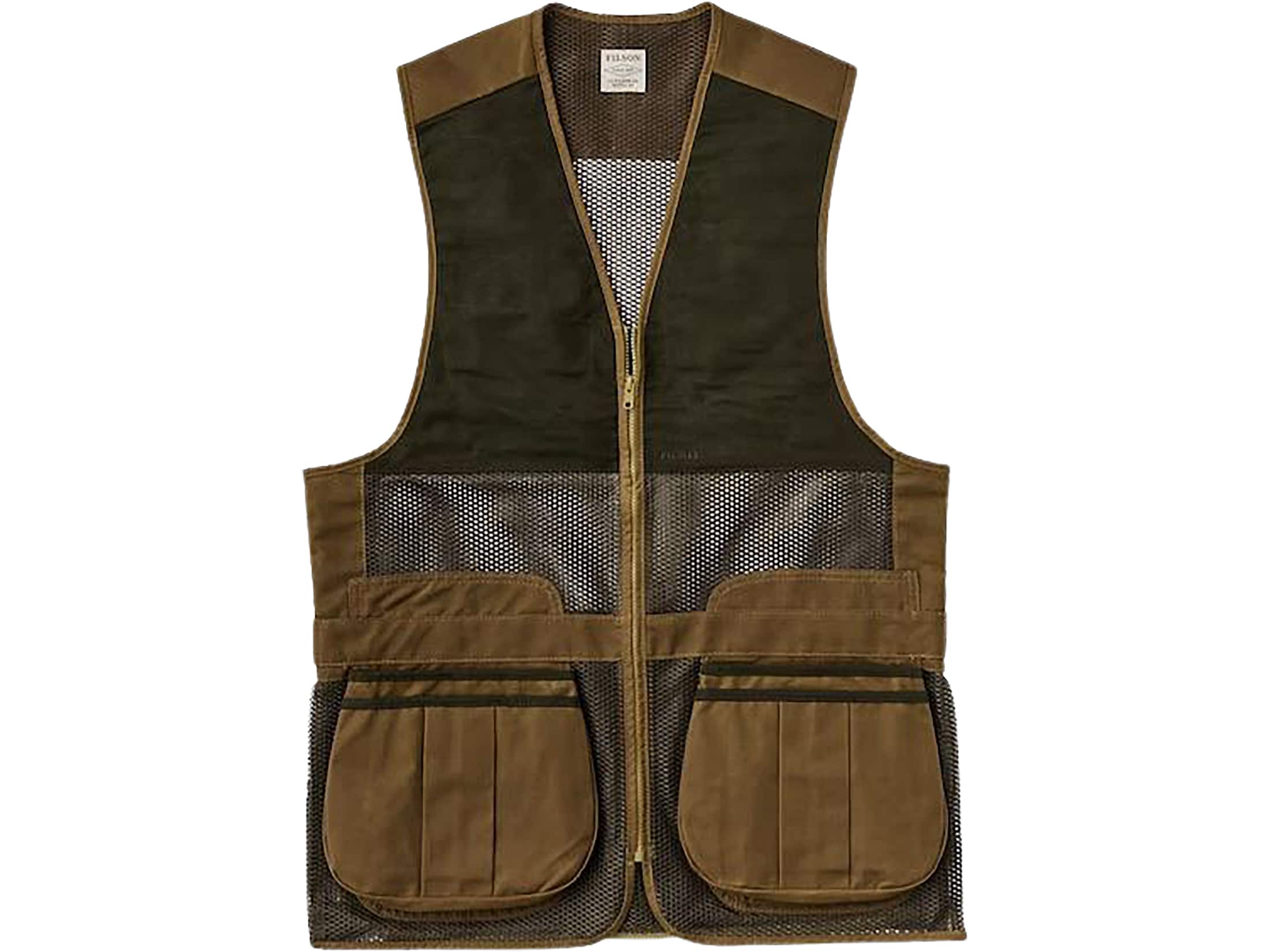 Filson Lightweight Shooting Vest Ambidextrous Waxed Canvas Dark Tan