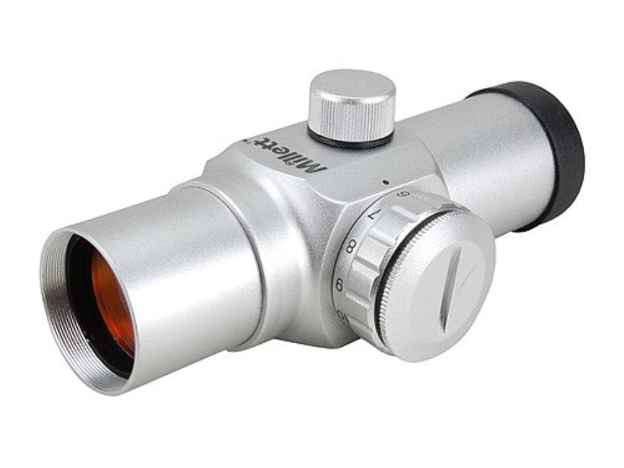 Millett Red Dot Sight 30mm Tube 1x 5 MOA Dot Weaver-Style Rings Silver