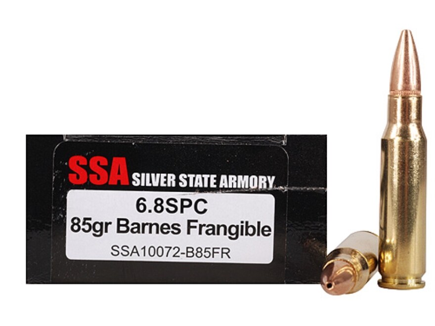 Silver State Armory Ammo 6.8mm Remington SPC 85 Grain Frangible