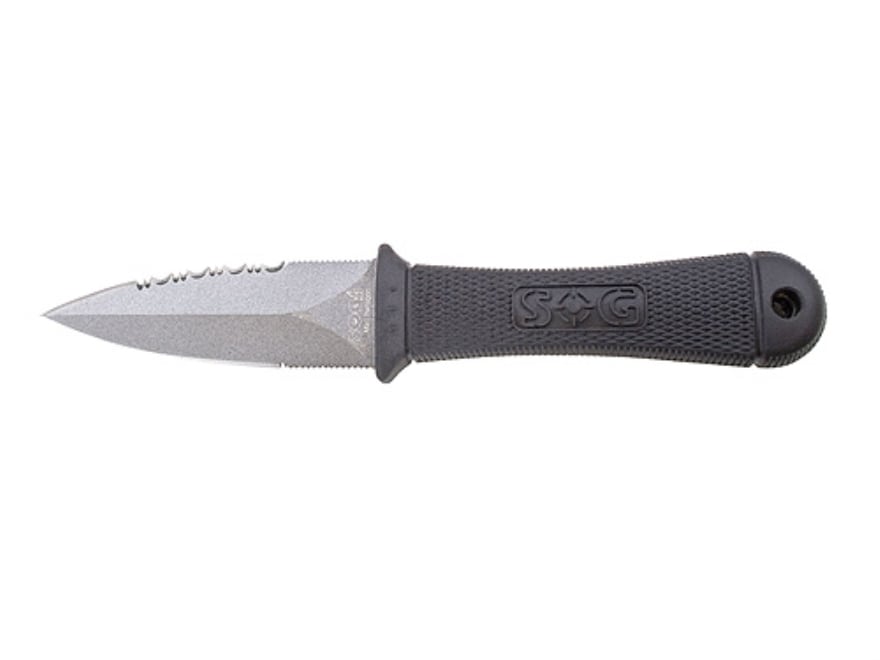 SOG Mini Pentagon Fixed Blade Tactical Knife 3.5 Half Serrated Spear