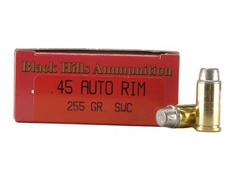 Black Hills Ammo 45 Auto Rim (Not ACP) 255 Grain Semi-Wadcutter Box of
