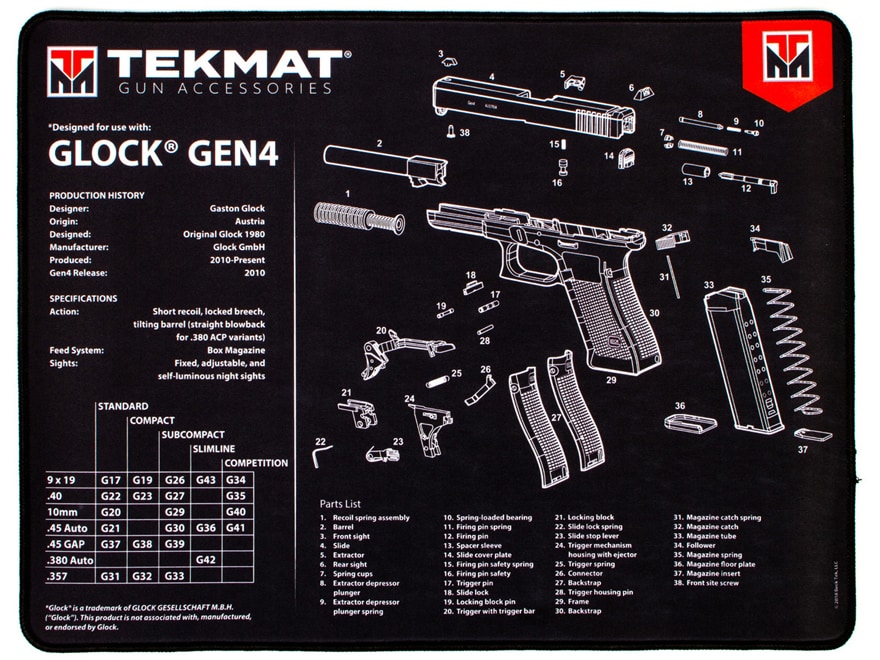 Tekmat Ultra 20 Sig Sauer P320 Gun Cleaning Mat Black