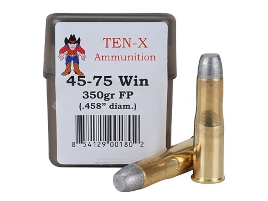 Ten-X Cowboy Ammo 45-75 WCF 350 Grain Round Nose Flat Point Box of 20