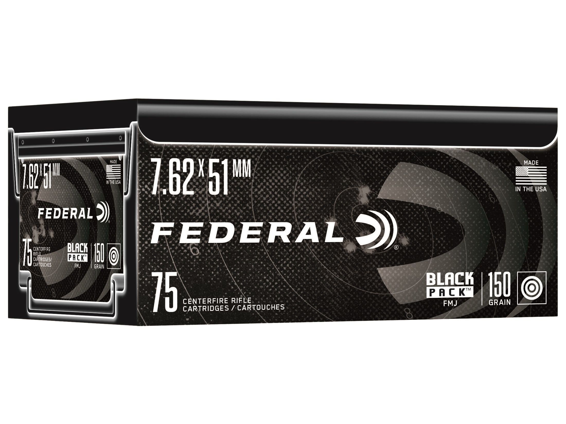 Federal Black Pack 7.62x51mm NATO Ammo 150 Grain Full Metal Jacket Box