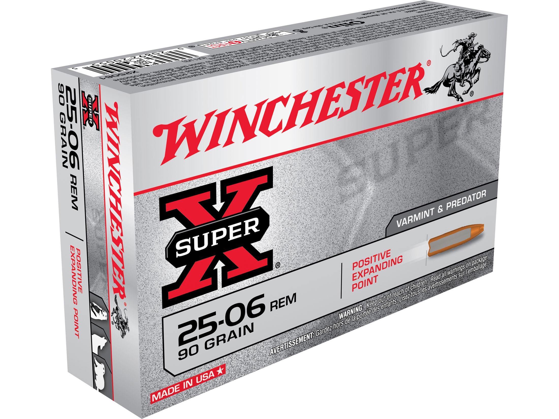 Winchester Super X 25-06 Remington Ammo 90 Grain Jacketed Hollow Point