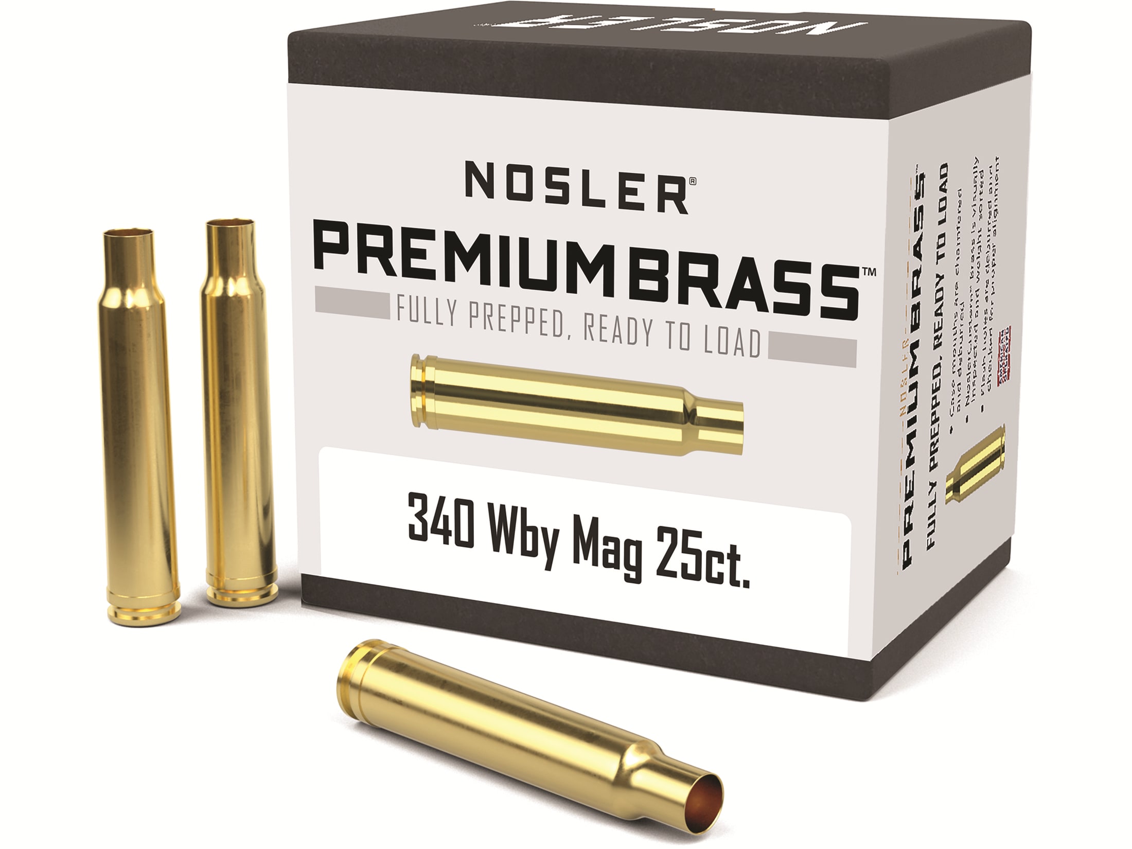 Nosler Custom 340 Weatherby Mag Brass Box of 25