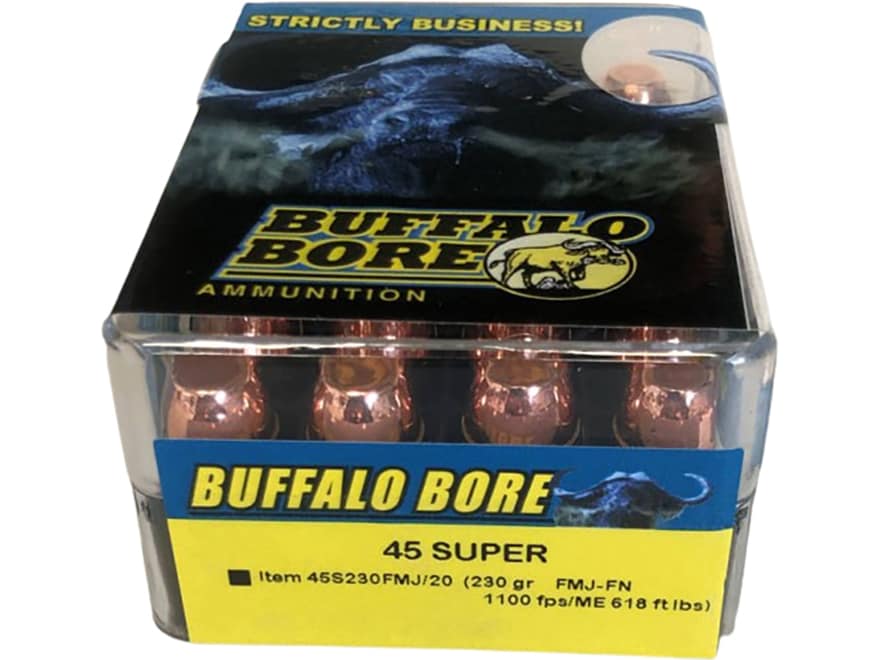 Buffalo Bore 45 Super Ammo 230 Grain Full Metal Jacket Box of 20