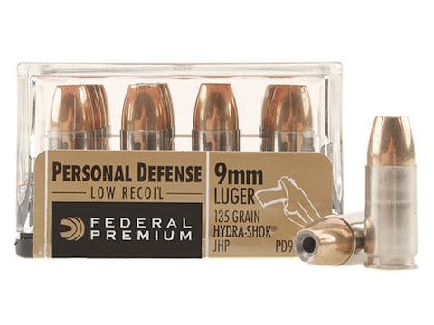 Federal Premium Personal Defense Reduced Recoil Ammo 9mm Luger 135