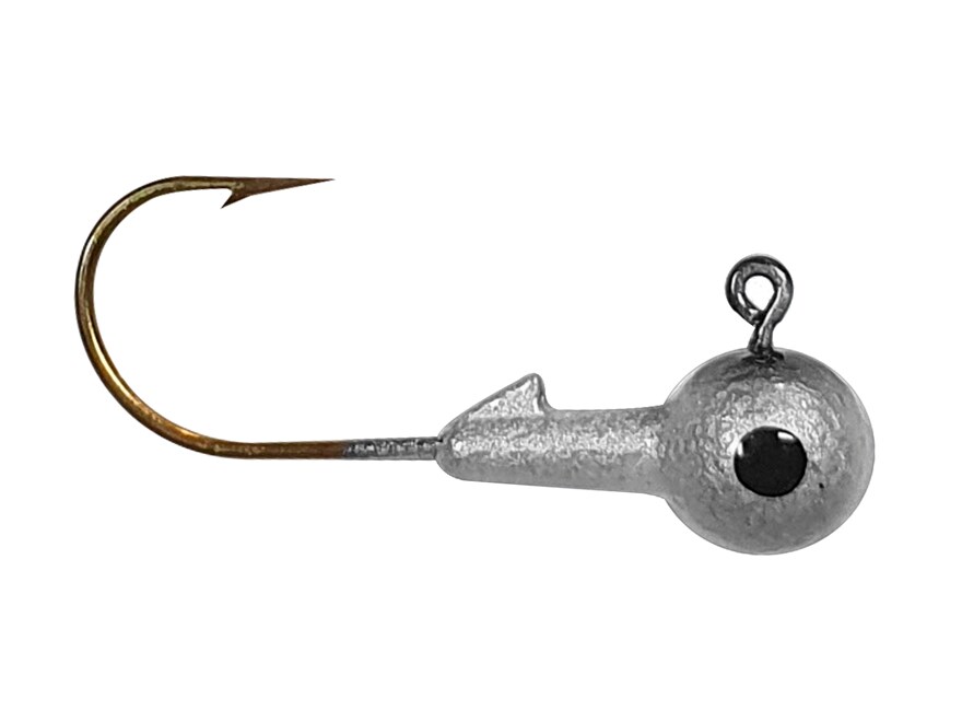 Big Bite Baits Big Bite Jig 1/4oz Round Ball Jighead Wht/Blk Eye