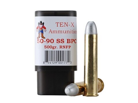 Ten-X Cowboy Ammo 50-90 Sharps 500 Grain Round Nose Flat Point BPC Box