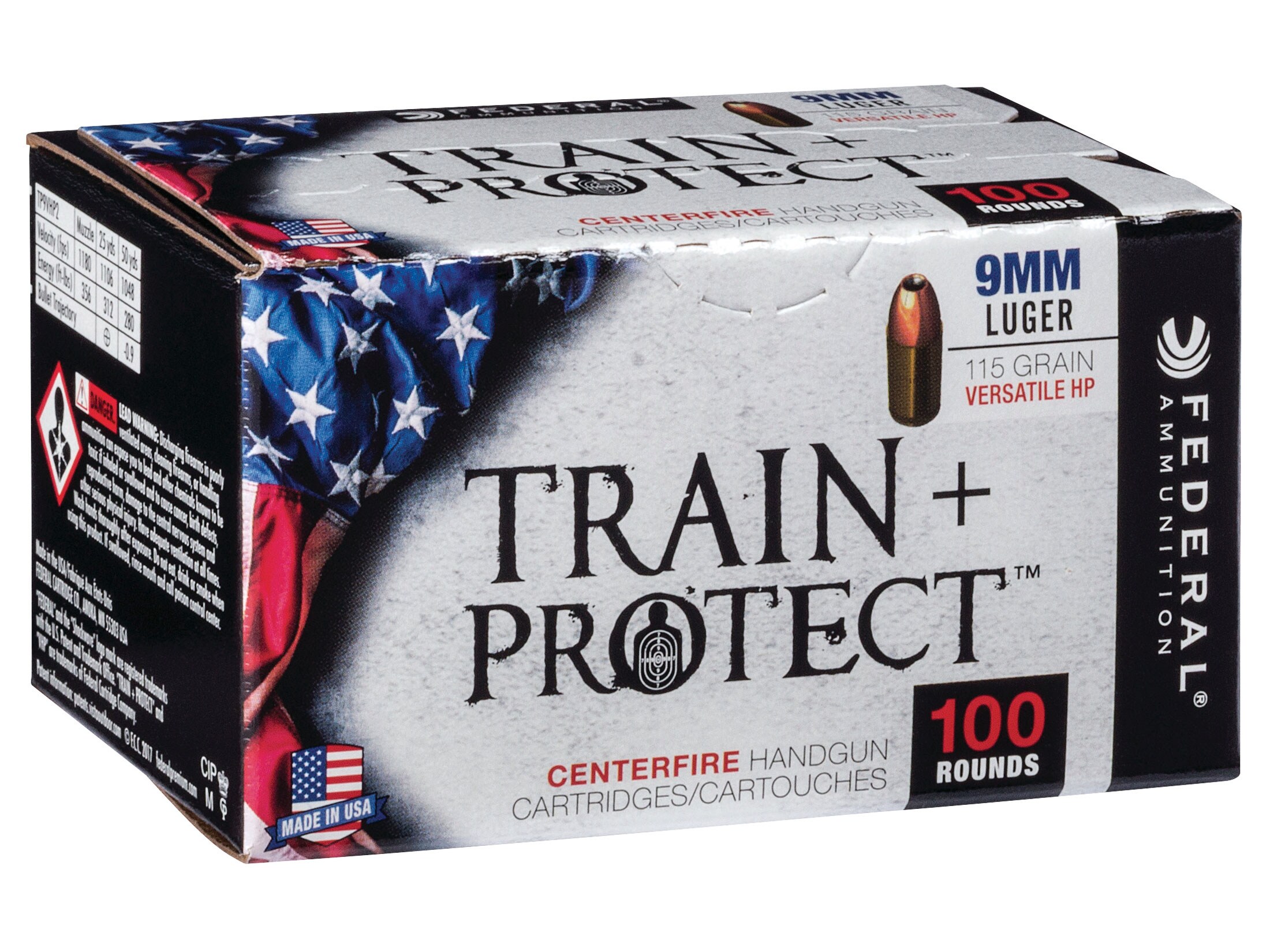 Federal Train + Protect 9mm Luger Ammo 115 Grain Federal Versatile