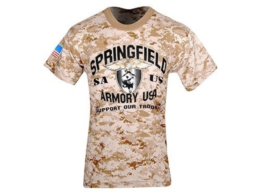 Springfield Armory T-Shirt Short Sleeve Cotton Digital Camo Medium