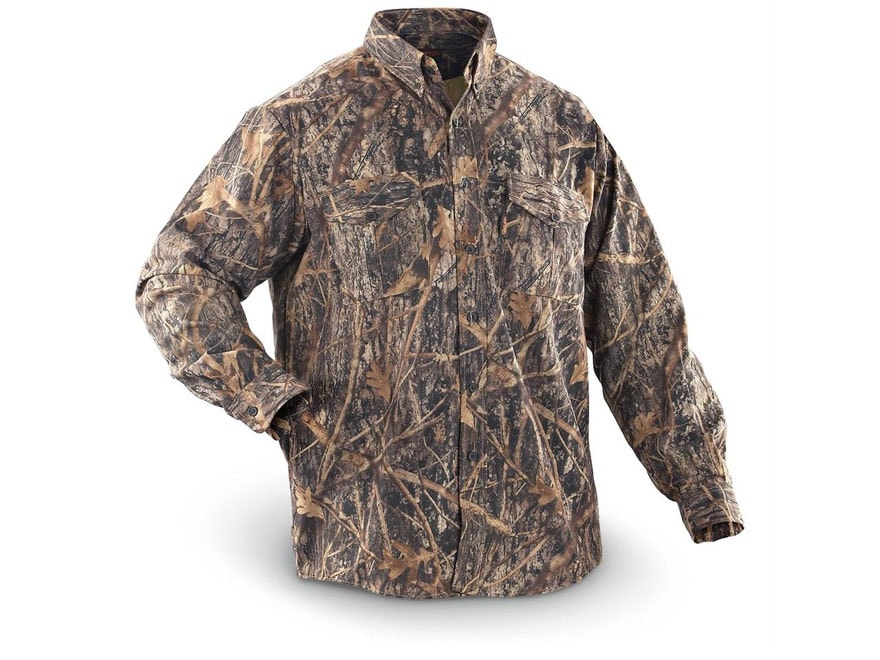 True Timber Men's Super Twill Shirt Long Sleeve Cotton Conceal Brown