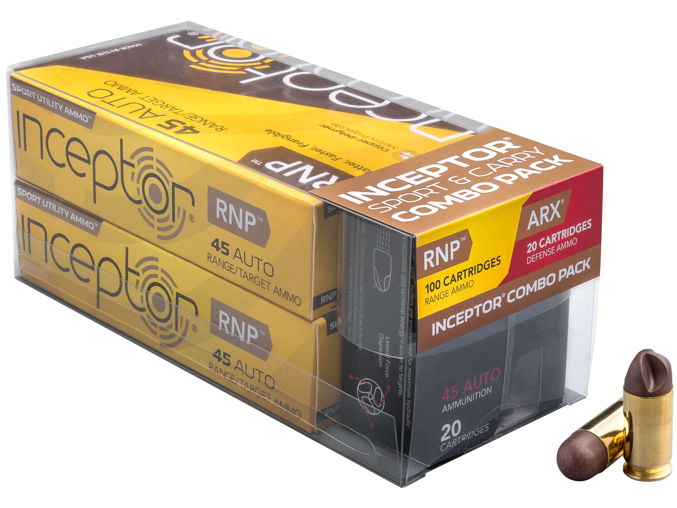 Inceptor Sport Carry 45 ACP Ammo 118 Grain ARX Preferred Defense 135