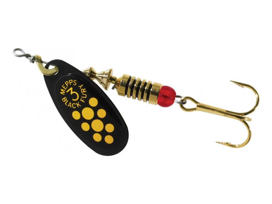 Mepps Aglia Black Fury Plain Inline Spinner Black & Fluorescent Red