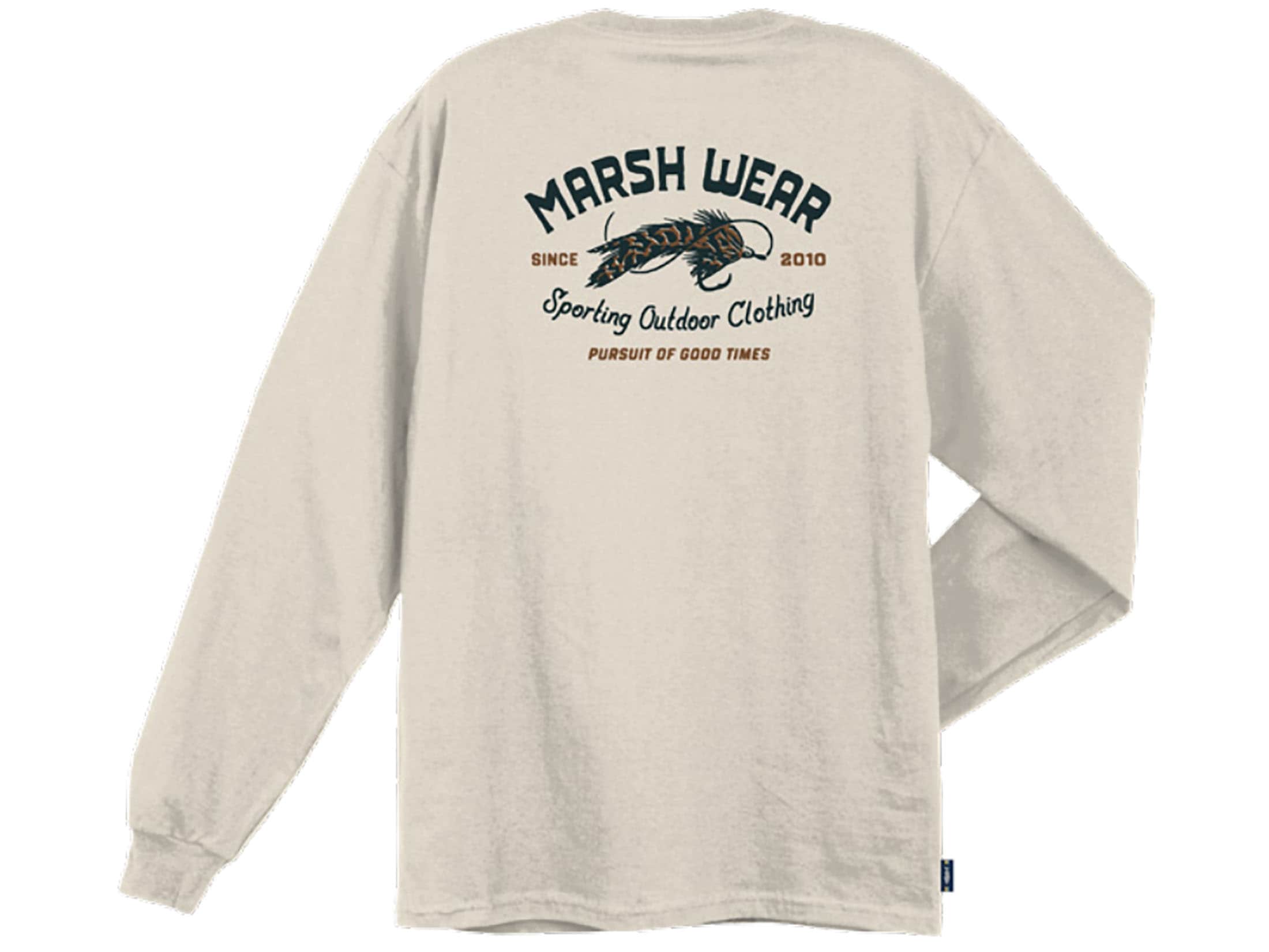 Marsh Wear Men's Feathers Long Sleeve Shirt Vintage White 2XL