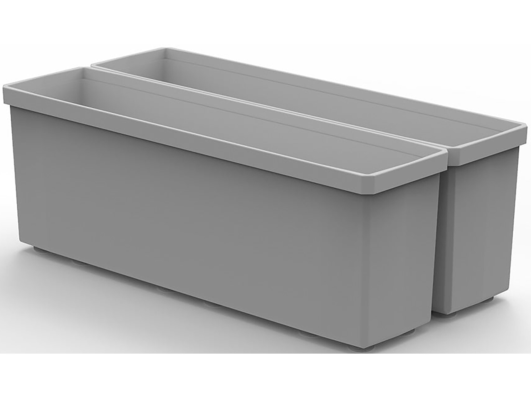 Buzbe Utility Box Customizable Bin 2x2 Deep Light Gray 2pk